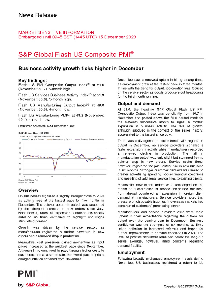 S&P Global Flash US Composite PMI: News Release | PDF