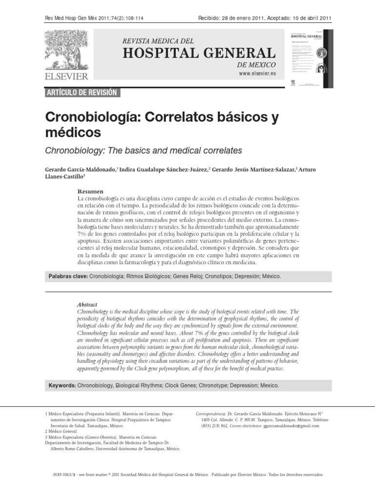 Cronobiologia, Correlatos Basicos y Medicos | PDF