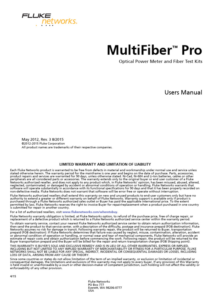 Multifiber Pro Tester | PDF