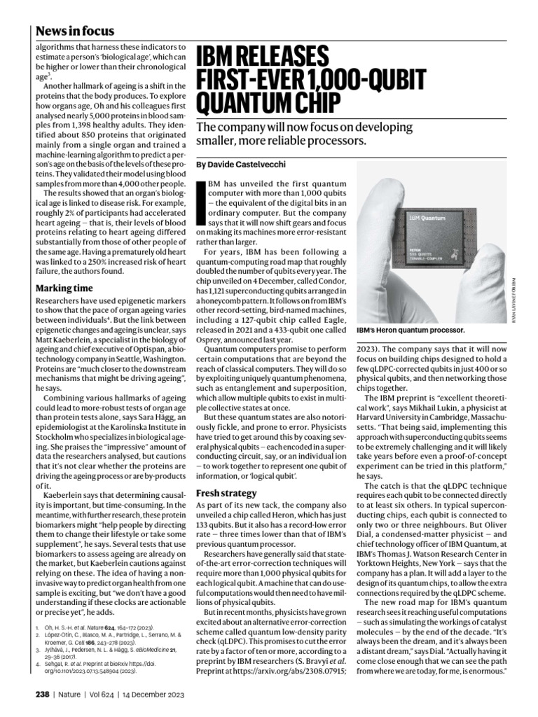 Ibm Releases First-Ever 1,000-Qubit Quantum Chip: News in Focus | PDF
