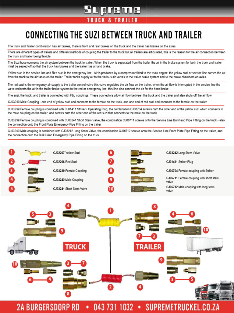 Connecting The Suzi Between Truck and Trailer | PDF | Semi Trailer ...