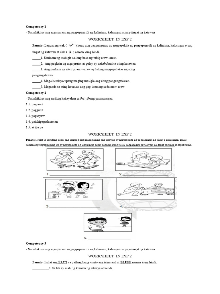 Q1 ESP WORKSHEET FOR LMS | PDF