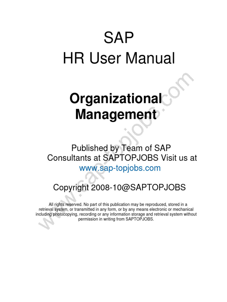 SAP HCM Organization Management User Guide | PDF