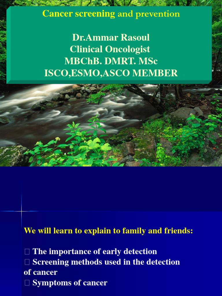 Cancer Screening and Prevention Guide | PDF | Science & Mathematics