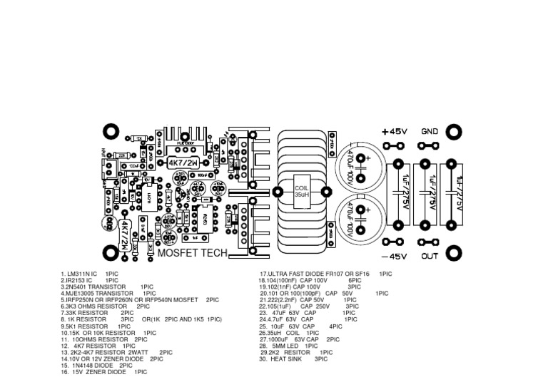 Class D - TOP Mosfet Tech With Components List | PDF