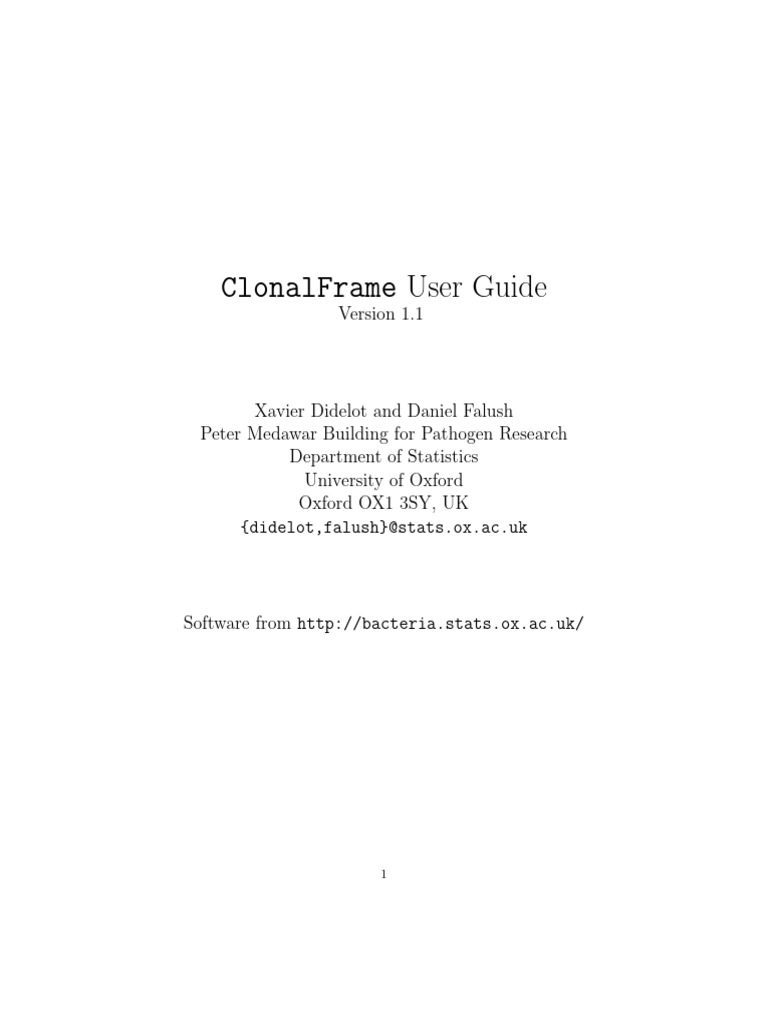 Clonalframe Userguide | PDF