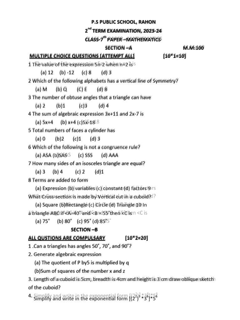 Class 7 Thmaths | PDF | Triangle | Mathematical Objects