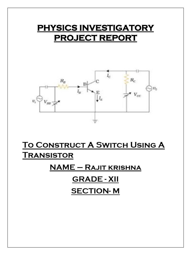 Physics Project | PDF | Transistor | Amplifier
