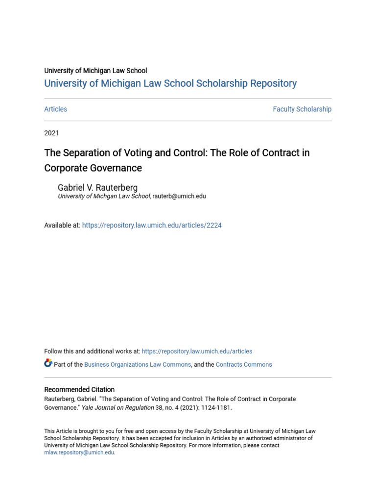 6-The Separation of Voting and Control - The Role of Contract in ...