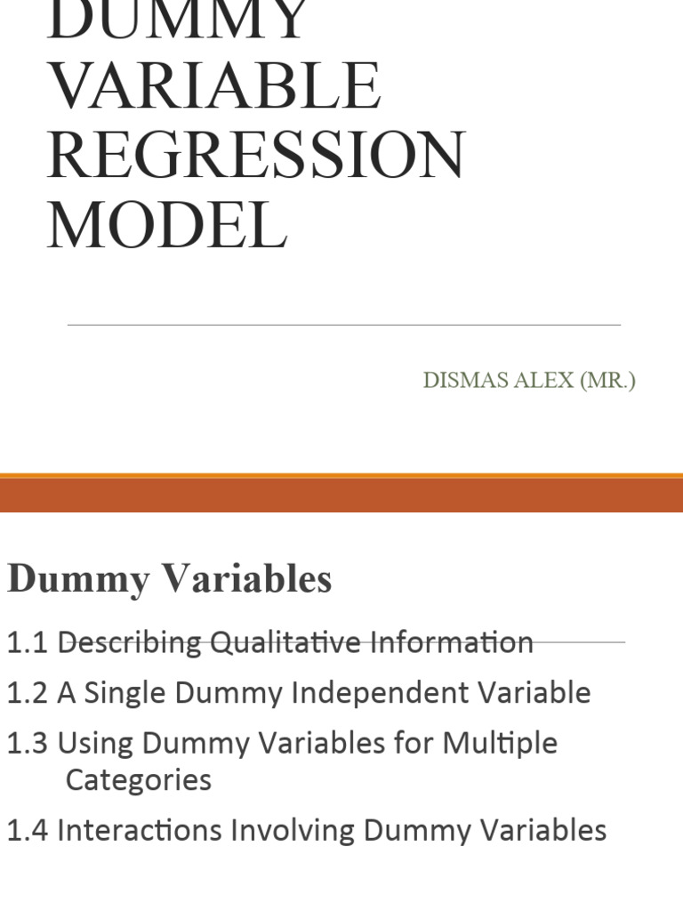 Dummy Variable - Lecture | PDF