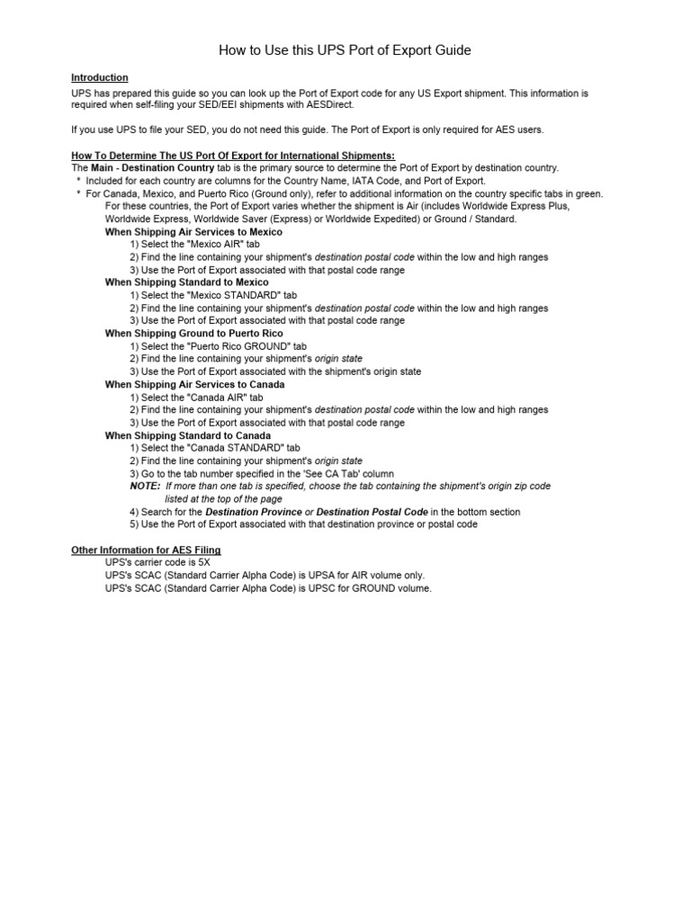 Sed Port Export | PDF