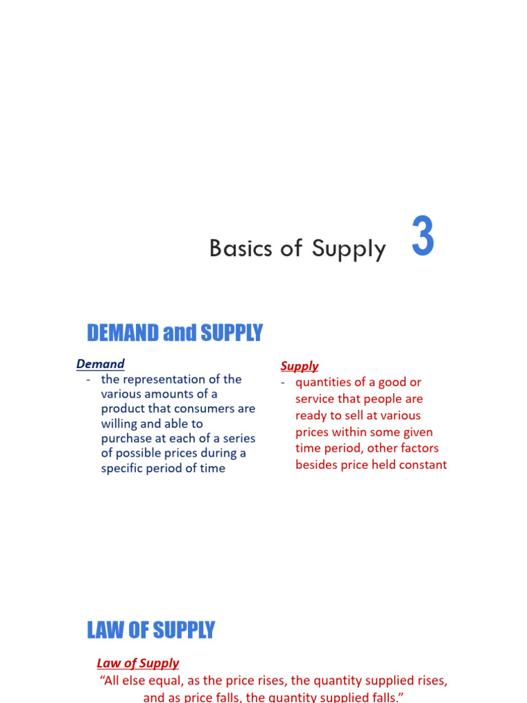3 - Basics of Supply (notes) | PDF