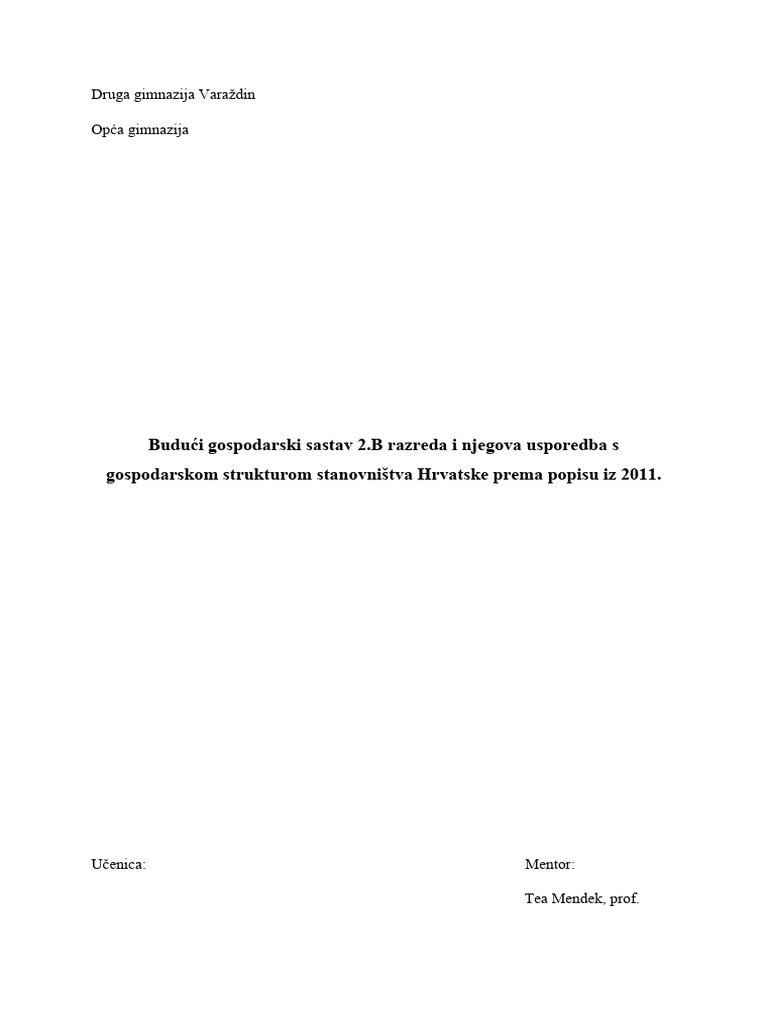 Primjer Istraå Ivaä Kog Rada | PDF