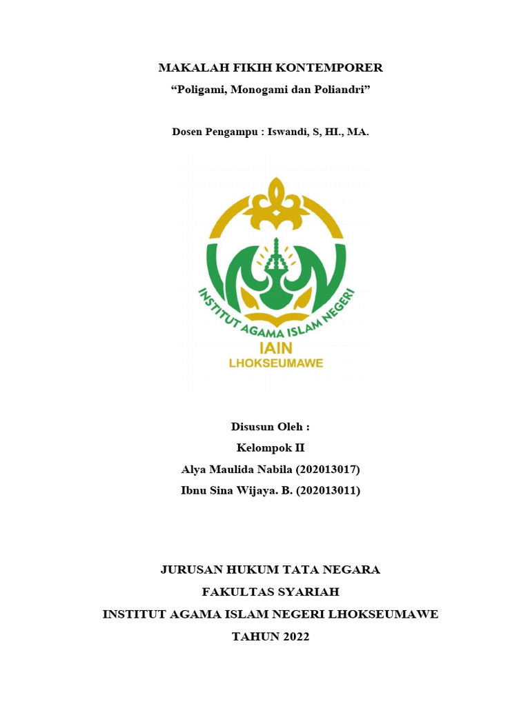 Kel Ii - Makalah Fikih Kontemporer | PDF