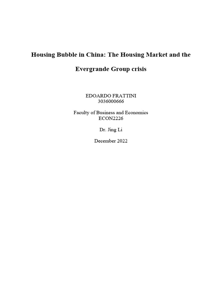 Housing Bubble in China - The Housing Market and The Evergrande Group ...
