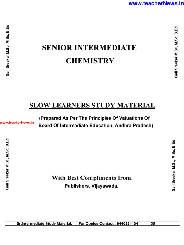 Intermediate Chemistry Study Resources | PDF | Wellness