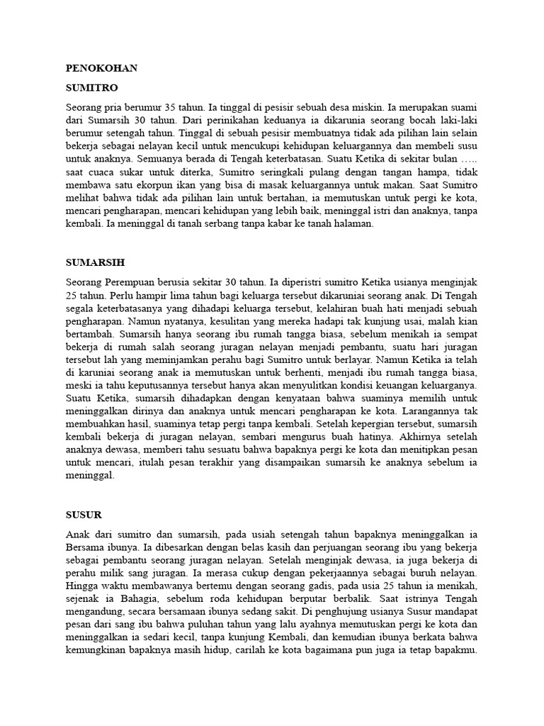 Penokohan dalam Kisah Sumitro dan Keluarga | PDF | Klasik