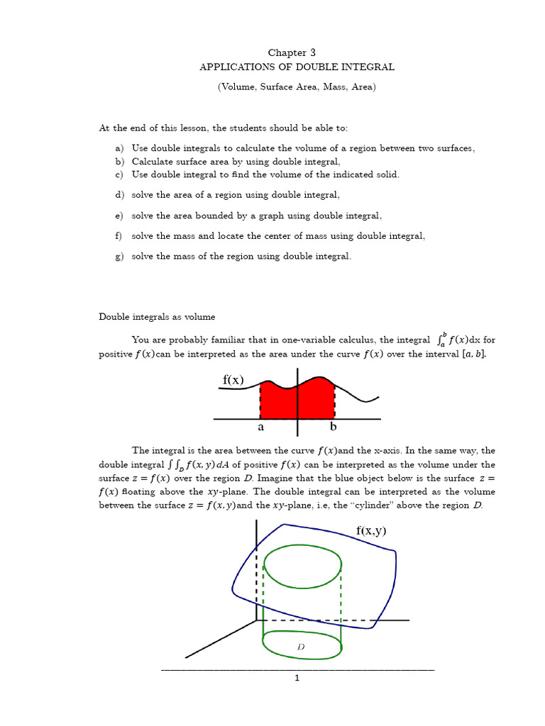 Chapter 3 Applications of Double Integral | PDF | Integral | Area