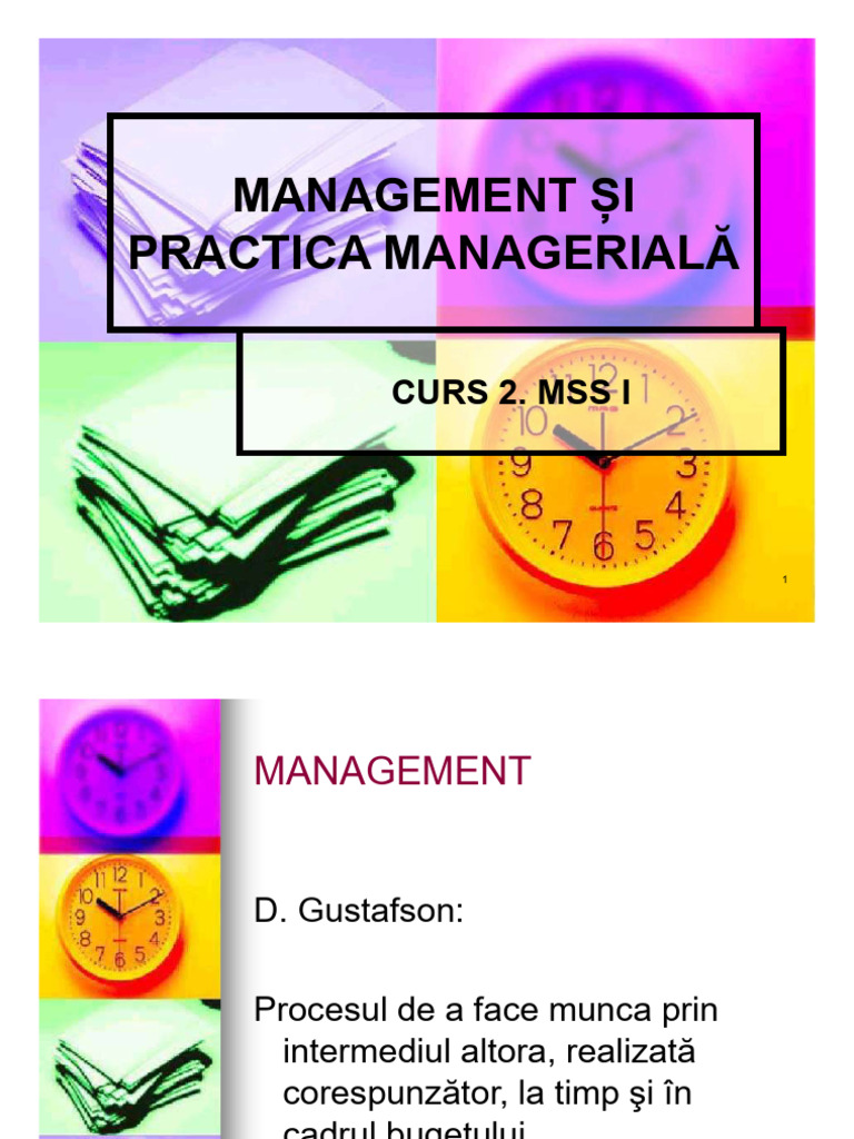 Curs 2. Management Si Practica Manageriala | PDF
