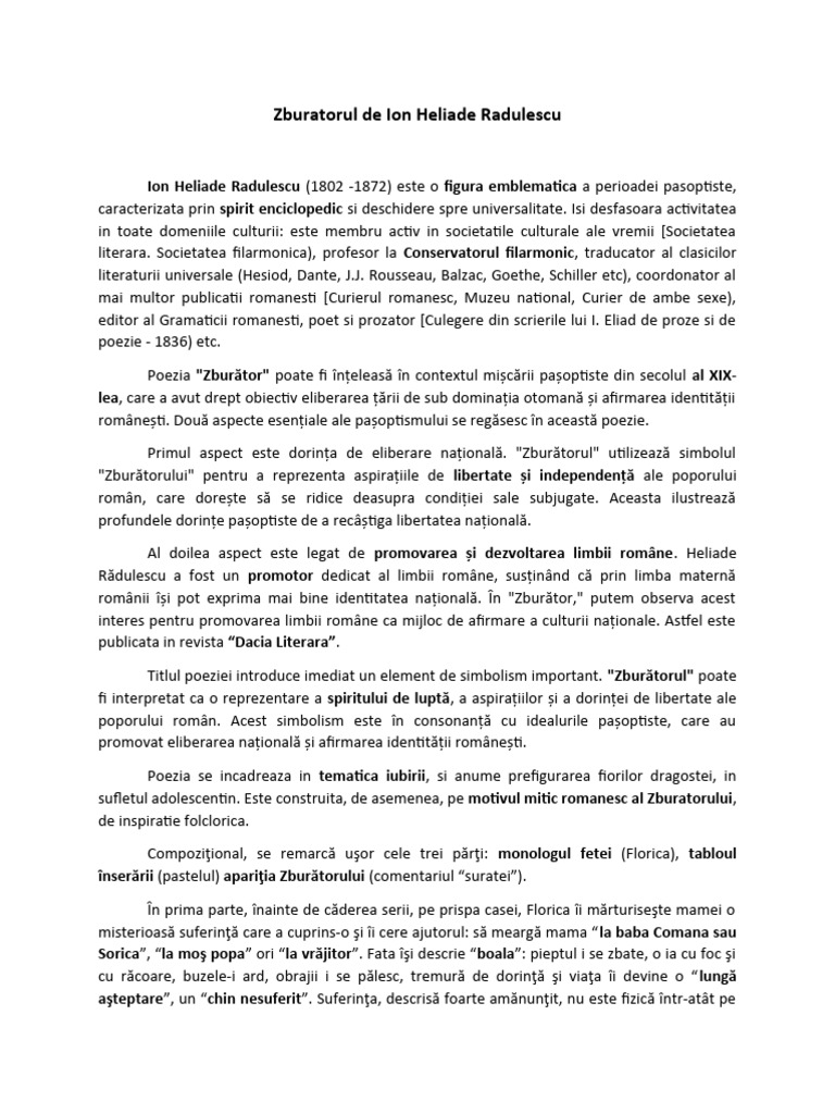 Zburatorul de Ion Heliade Radulescu | PDF