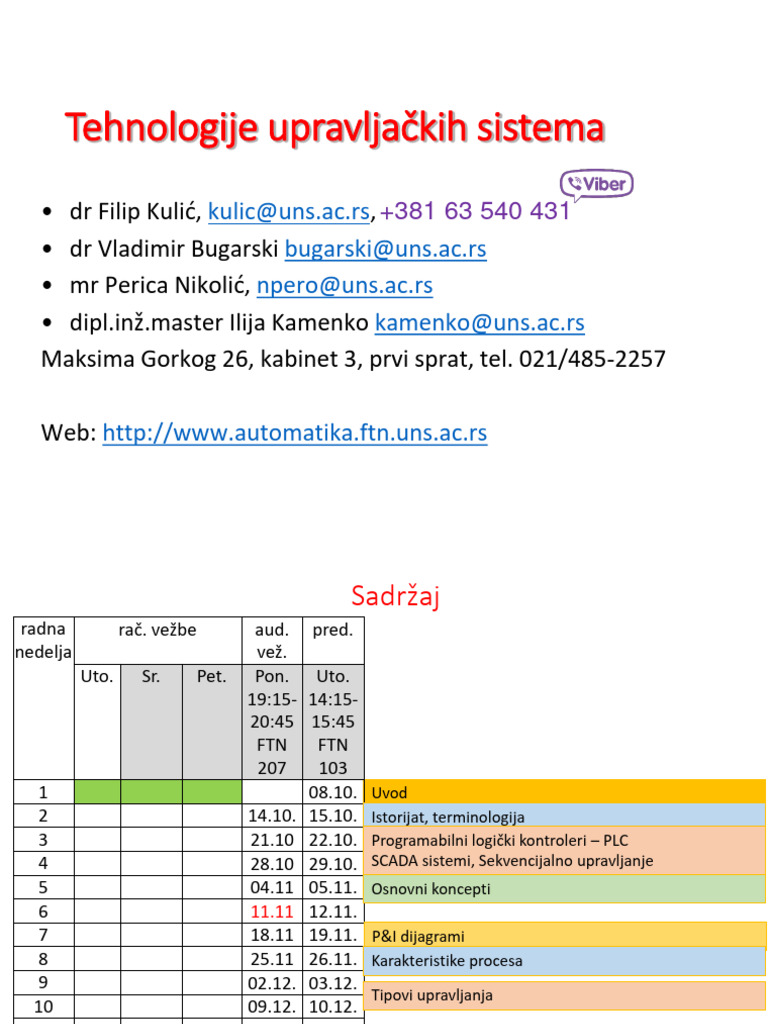 00 - TUS Predavanje 2019 - Plan | PDF