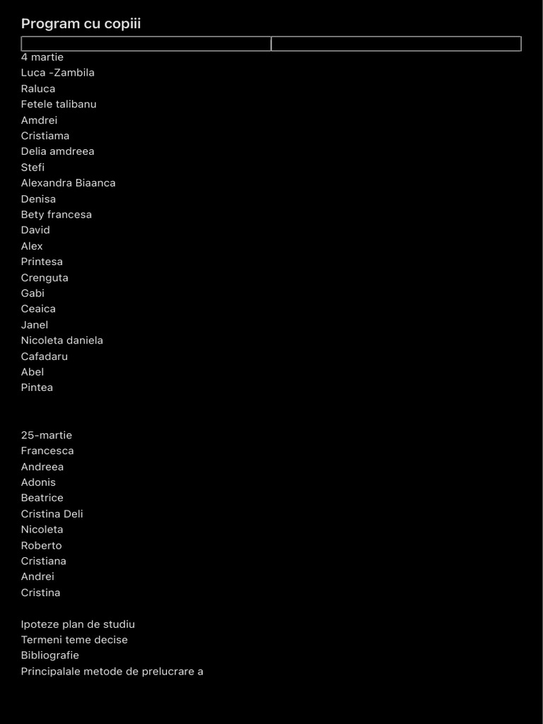 Program Cu Copiii | PDF