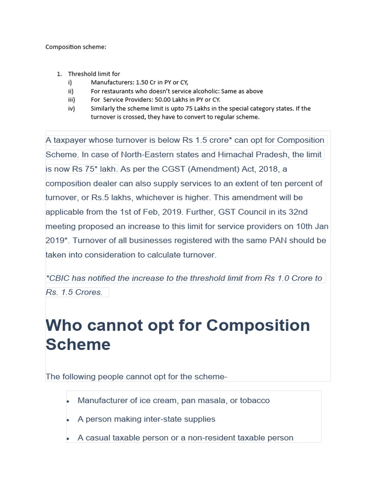 Compostion Scheme | PDF | Money | Taxes