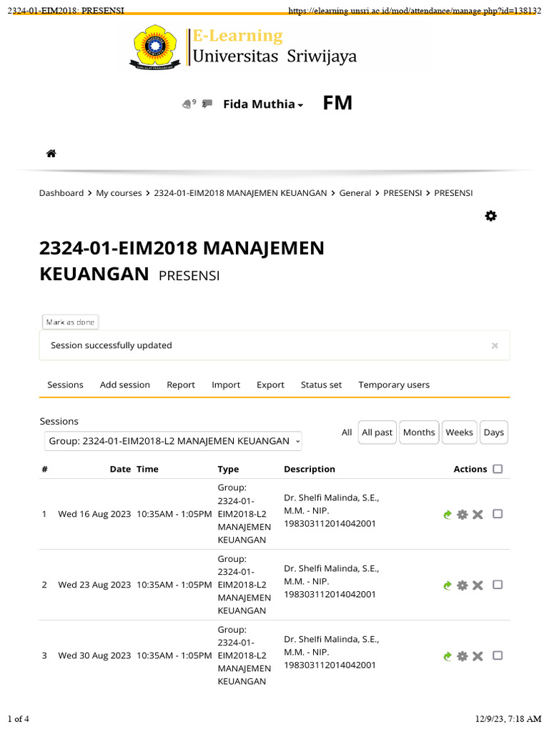 2324-01-Eim2018: Presensi - MGT Keu - L2 | PDF