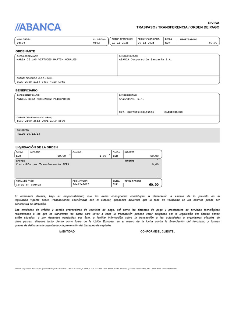 Factura | PDF | Transferencia bancaria | Bancos