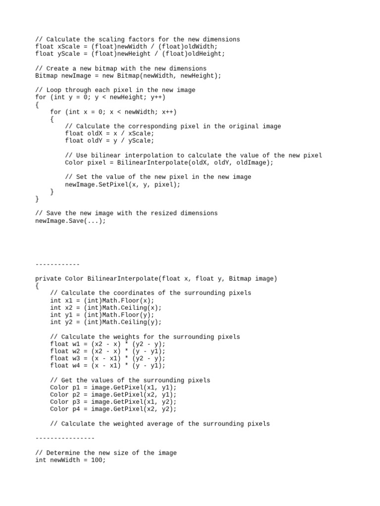 Bilinear Interpolation Image Resize | PDF | Algorithms And Data Structures | Emerging Technologies