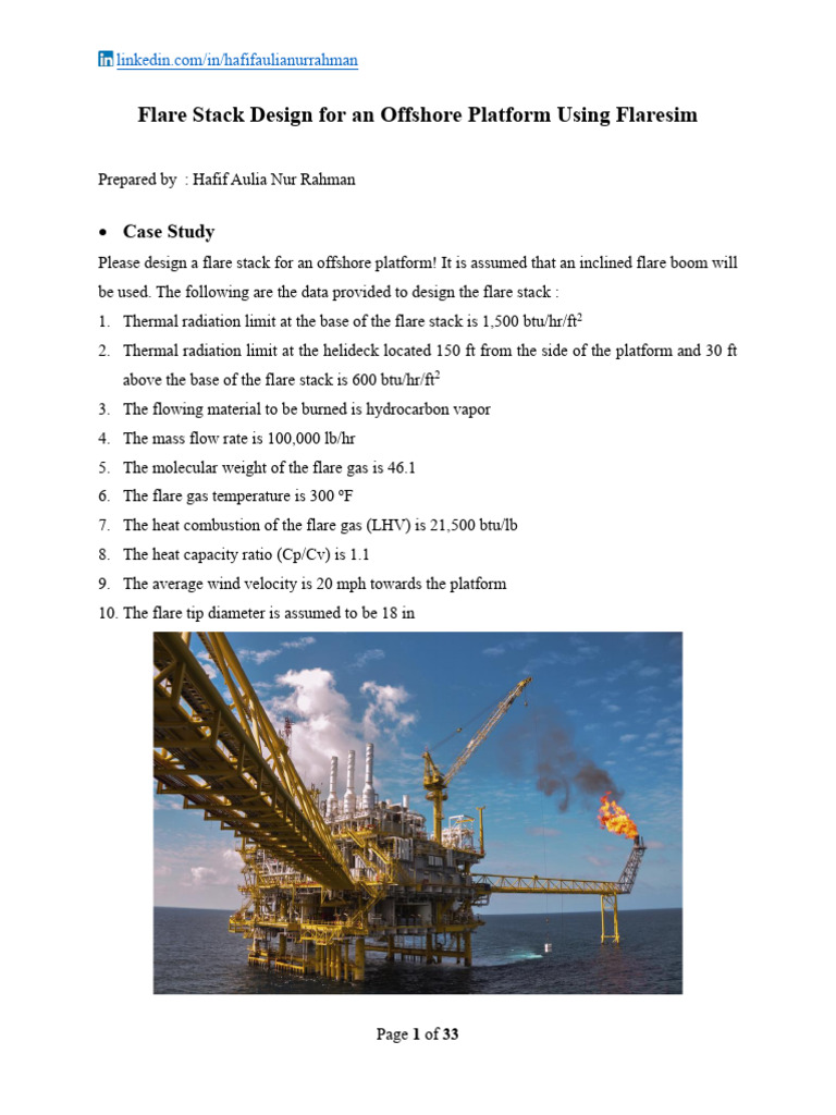 Flare Stack Design For An Offshore Platform Using Flaresim: - Case ...