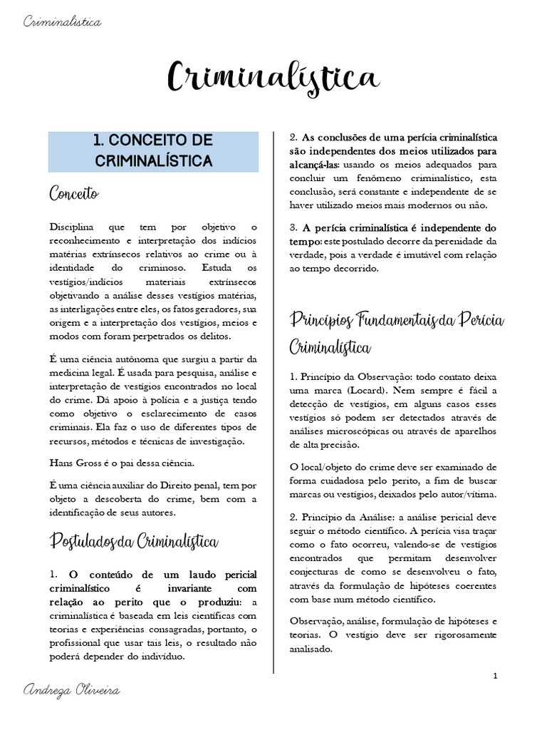 Resumo Criminalística | PDF