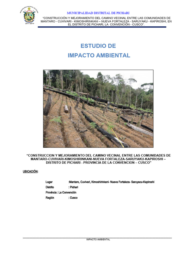 Estudio de Impacto Ambiental | PDF