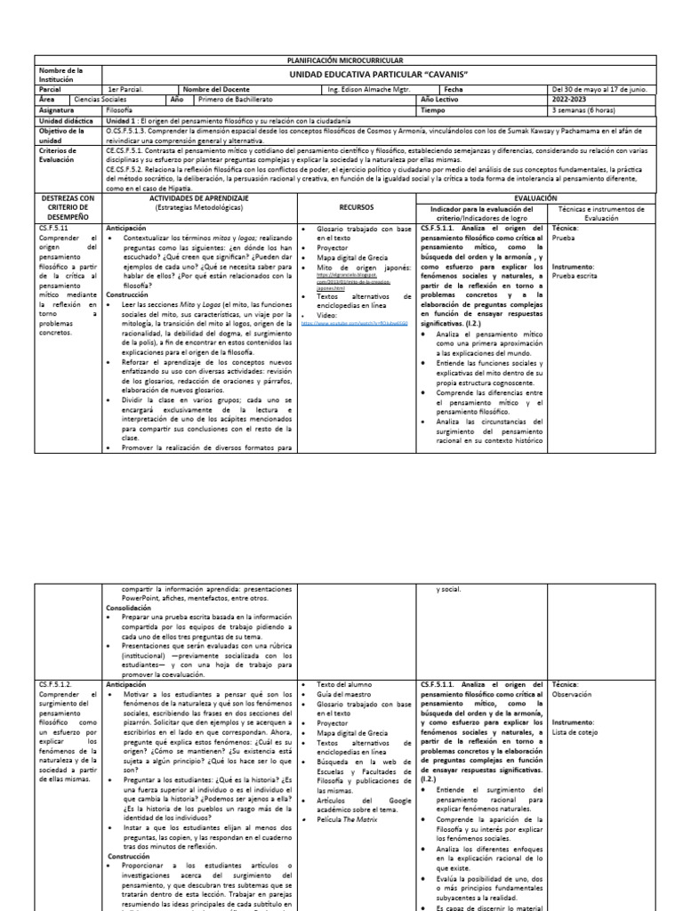 Alren Bach G Filo1 U1 | PDF | Aprendizaje | Platón