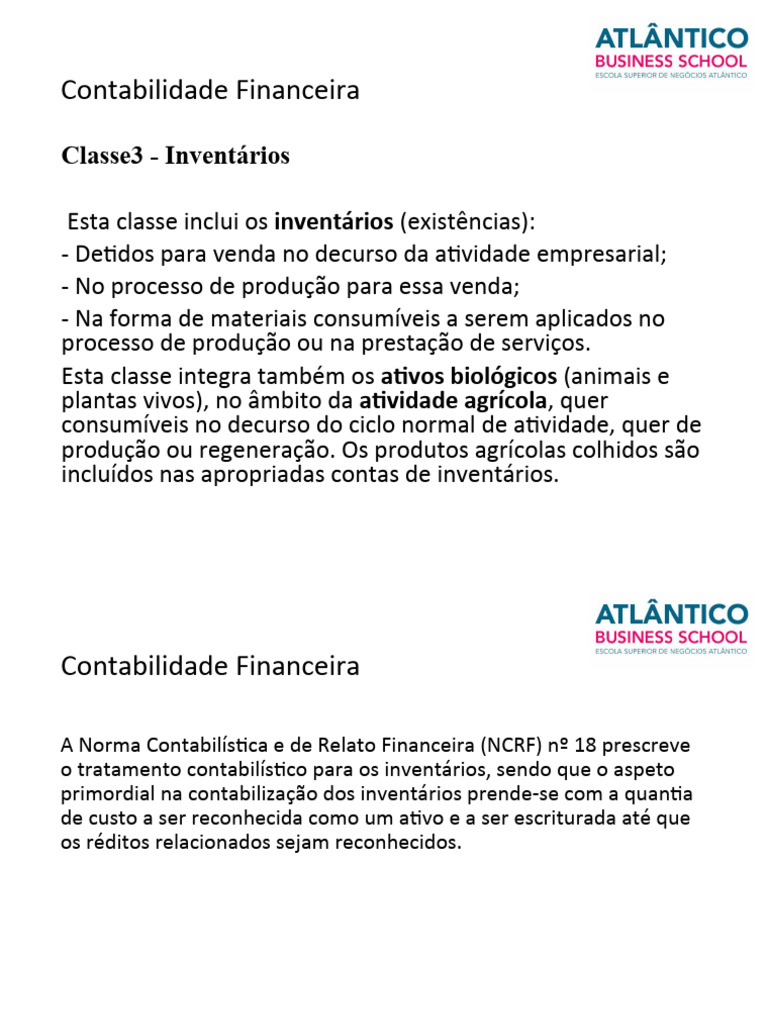 Inventários na Classe 3 da Contabilidade | PDF | Contabilidade | Despesa