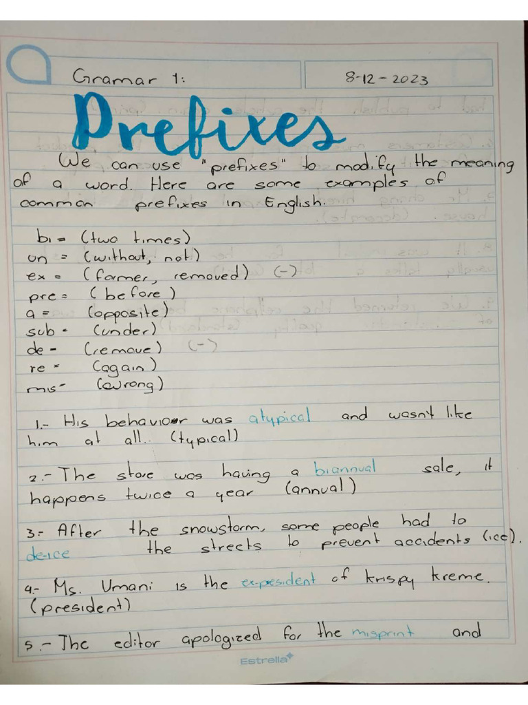 Gramar 1 Prefixes | PDF