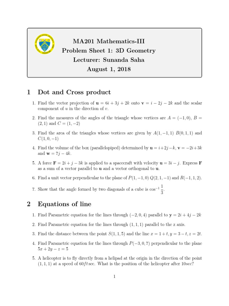 1 Tutorial Sheet-1math | PDF
