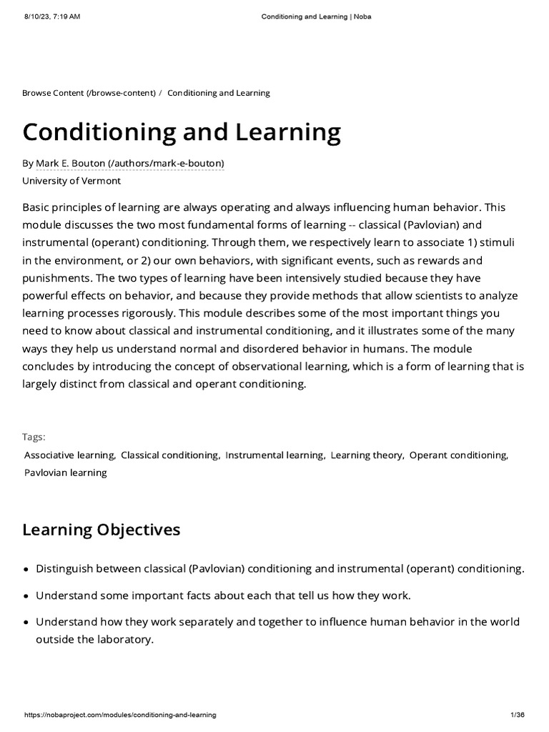 Learning Theories Explained | PDF | Classical Conditioning | Reinforcement