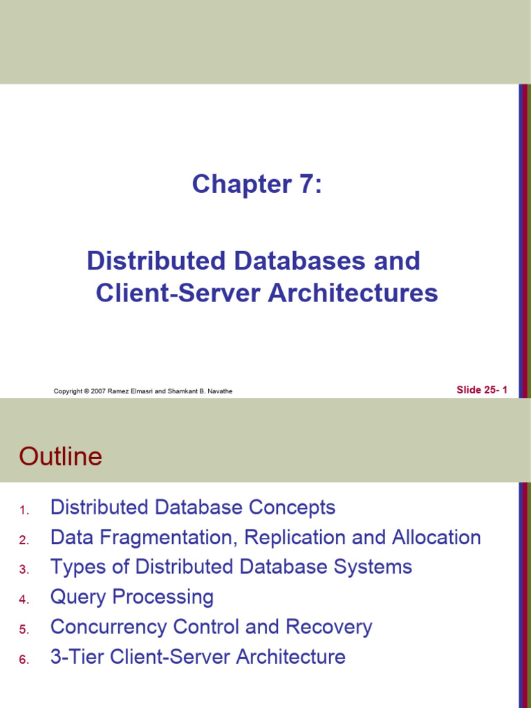 Chapter 7 - Distributed Database System | PDF | Computers Chapter 7 - Distributed Database System | PDF | Computers