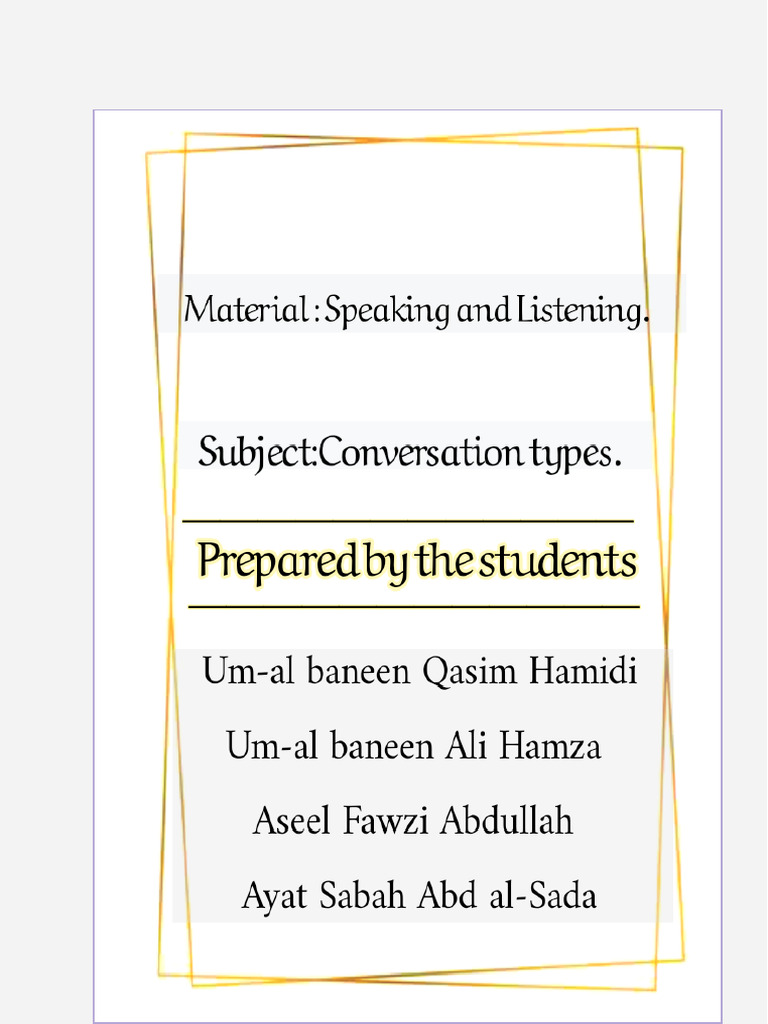Types of Conversation | PDF