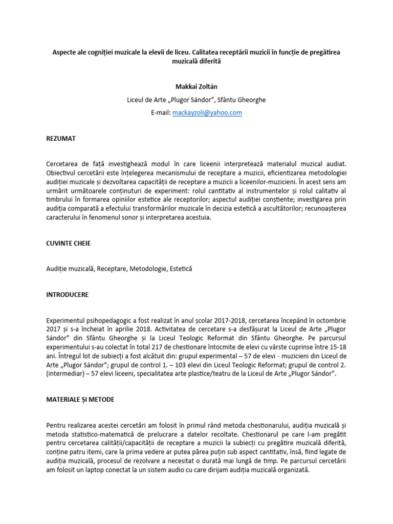 Articol Ştiințific 2020 | PDF
