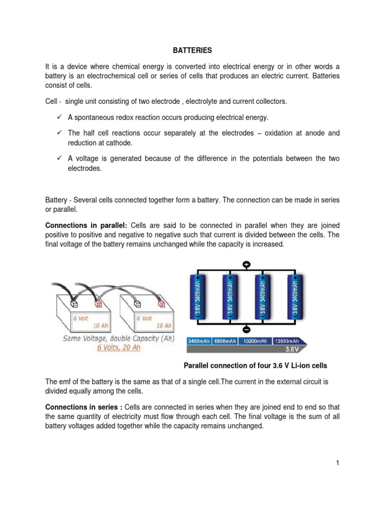 Che Unit 4 Batteries | PDF | Rechargeable Battery | Electrode