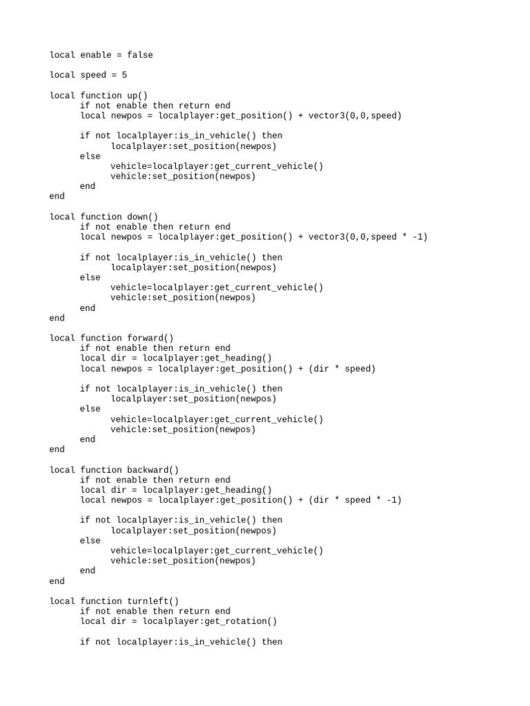 Lua NoClip Movement Script | PDF | Teaching Methods & Materials | Computers