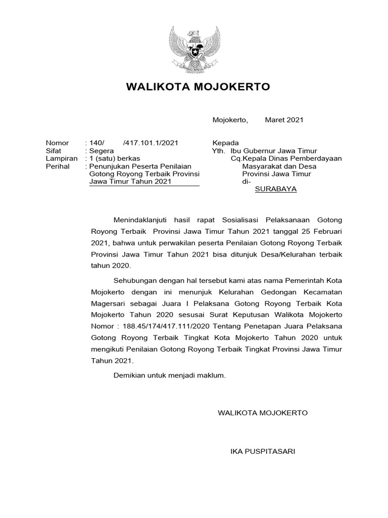 Surat Penunjukan Lomba Goro - Doc2doc | PDF