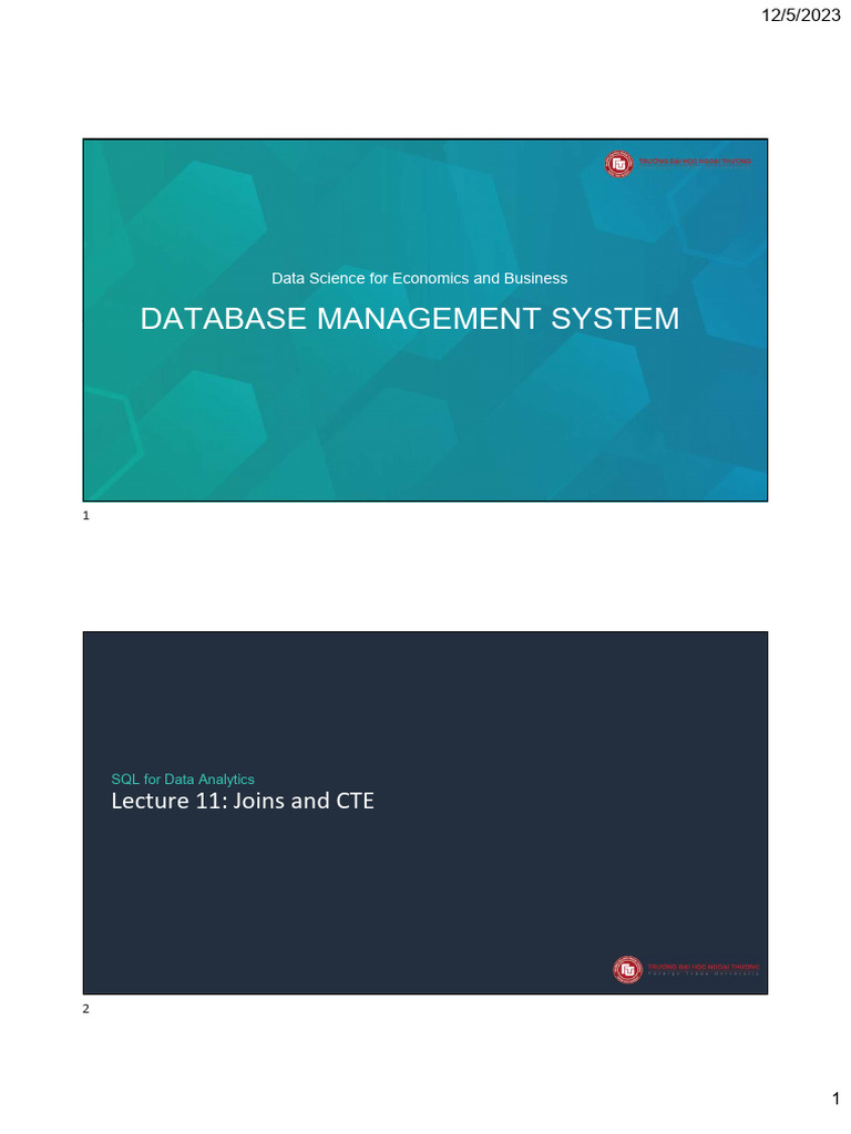 Lecture 08 & 09 - DMS | PDF