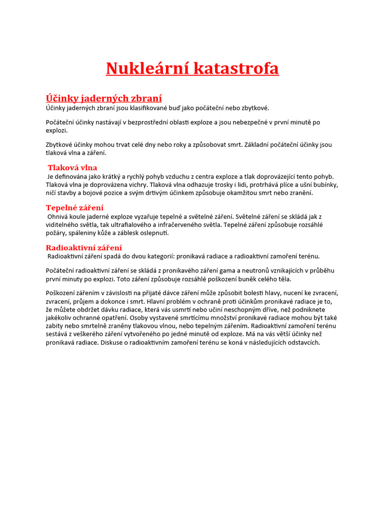 Nukleární Katastrofa | PDF