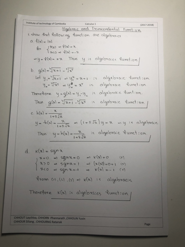 TD I1 Calculus | PDF