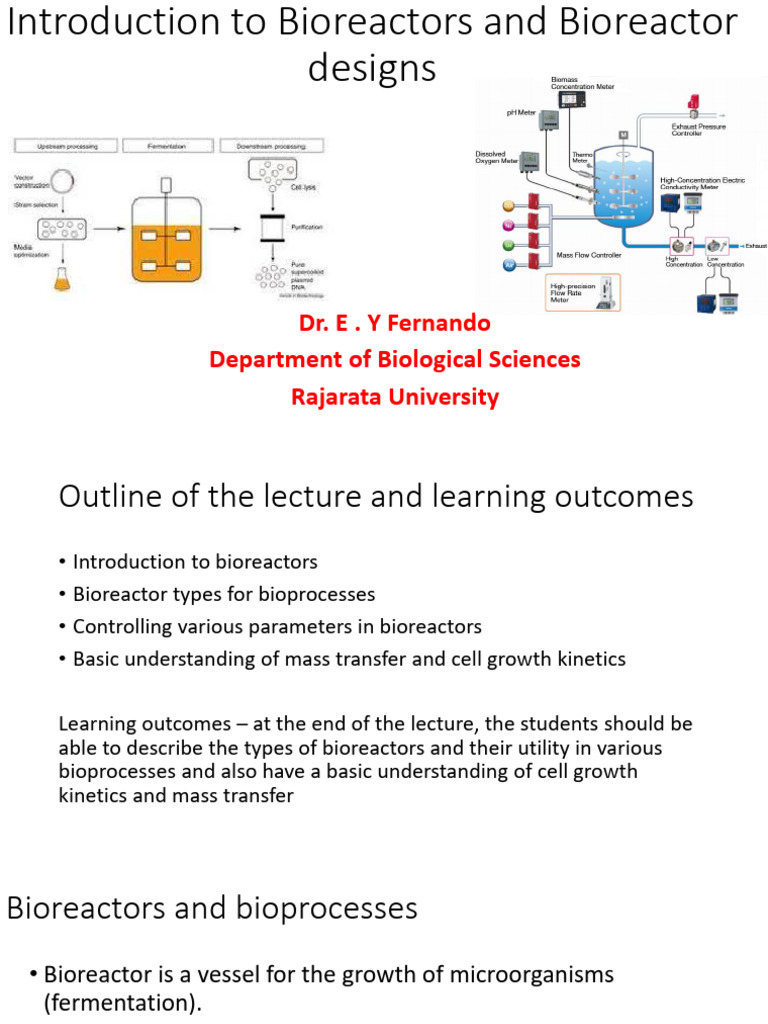 03.introduction To Bioreactors | PDF | Wellness | Technology & Engineering