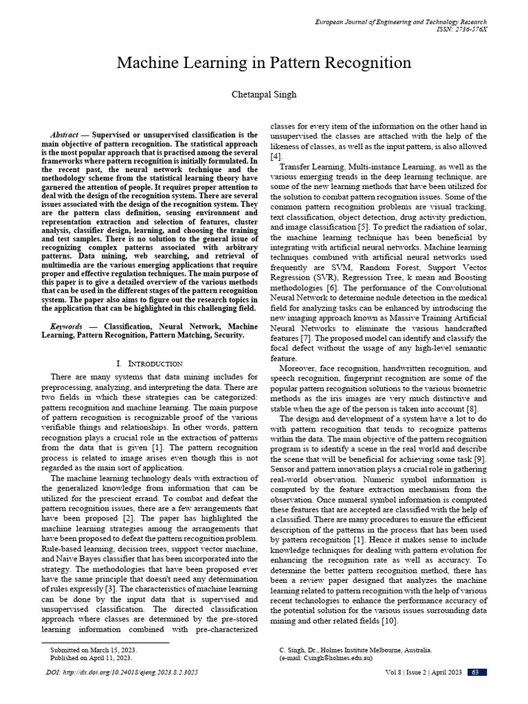 Machine Learning in Pattern Recognition | PDF | Pattern Recognition | Machine Learning