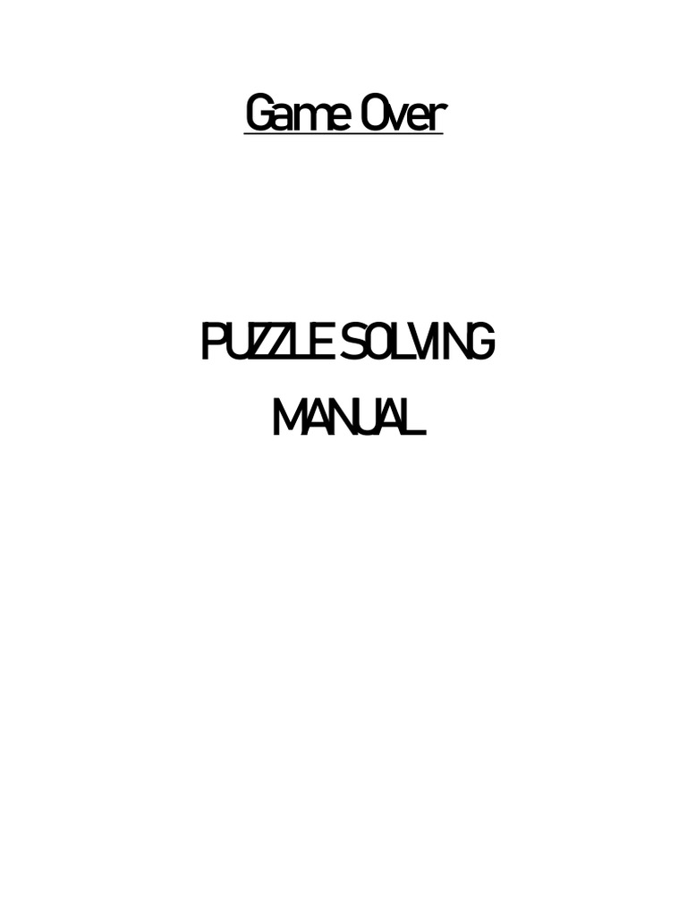 Game Over Puzzle Manual | PDF | Maze